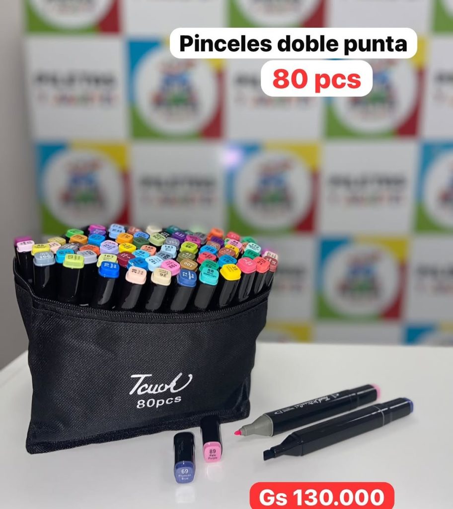 Pinceles Doble Punta Touch 80pcs - Piletas y Juguetes
